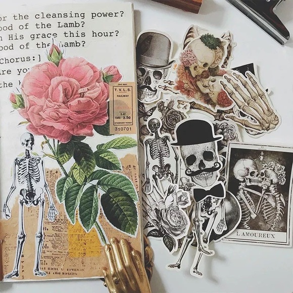 Office | Vintage Orthopedic Stickers Full Skeletons 14 Deco Stickers ...